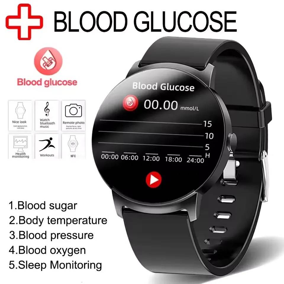 Smart Watch With Blood Glucose Monitor And Body Temperature